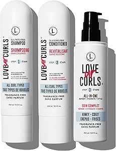 Love Ur Curls - Fragrance Free Shampoo & Conditioner Set with All in ...