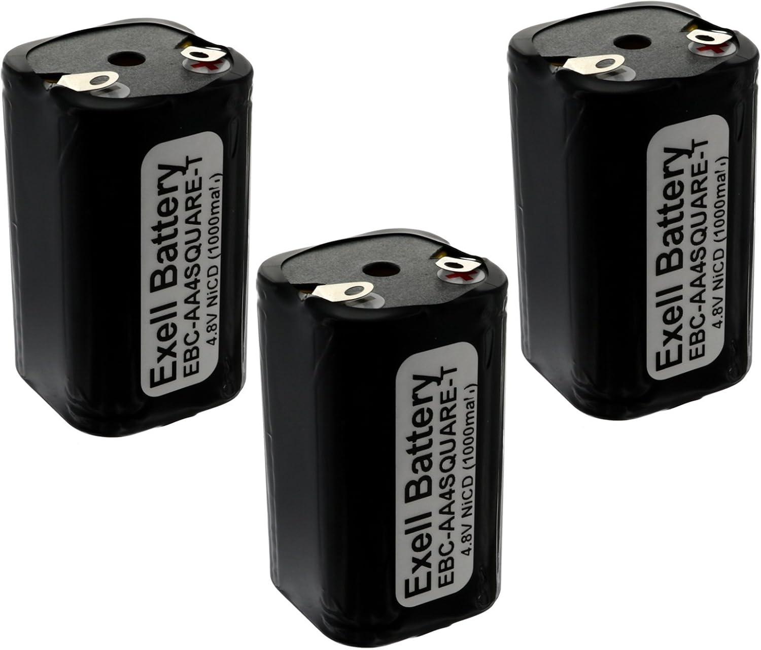 Amazon.com: 3X Exell Custom 4.8V 1000mAh NiCd 4xAA Square Battery Pack ...