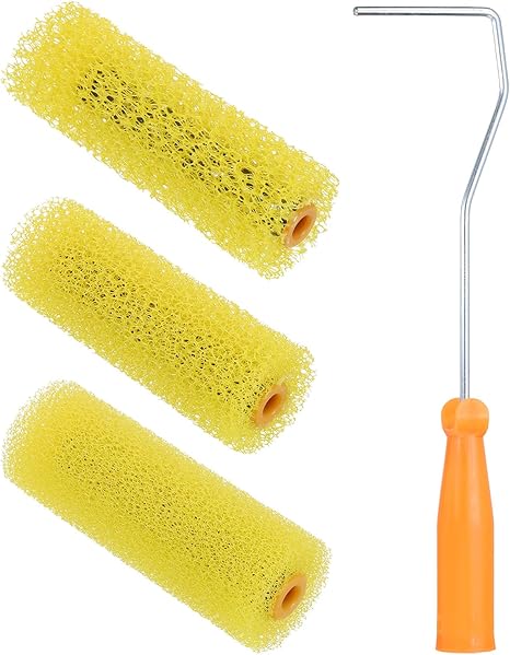 uxcell 1 Set Textured Paint Roller Covers 4 Inch Mini Resilient Sponge ...