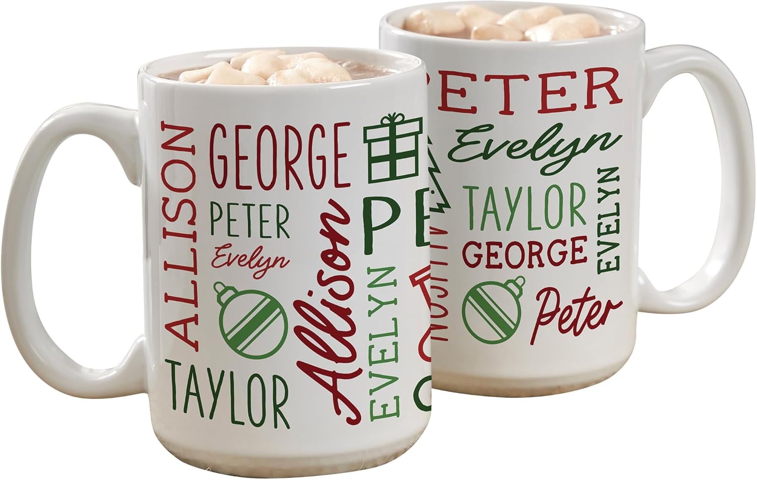 Amazon.com: Personalization Universe Holiday Repeating Name Ceramic ...