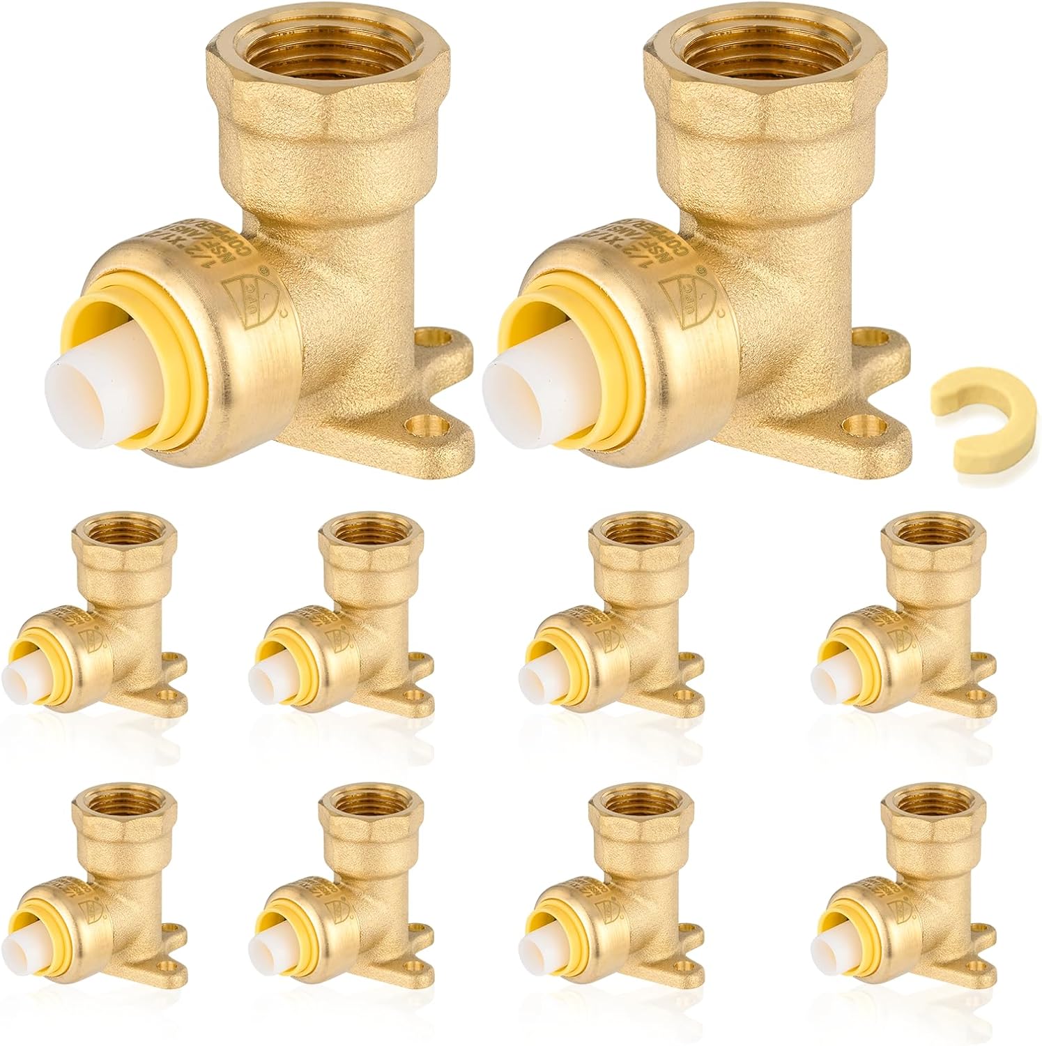 Amazon.com: HeSun 10-Pack Pushfit Drop-ear Elbow, 1/2" Female NPT x 1/2 ...