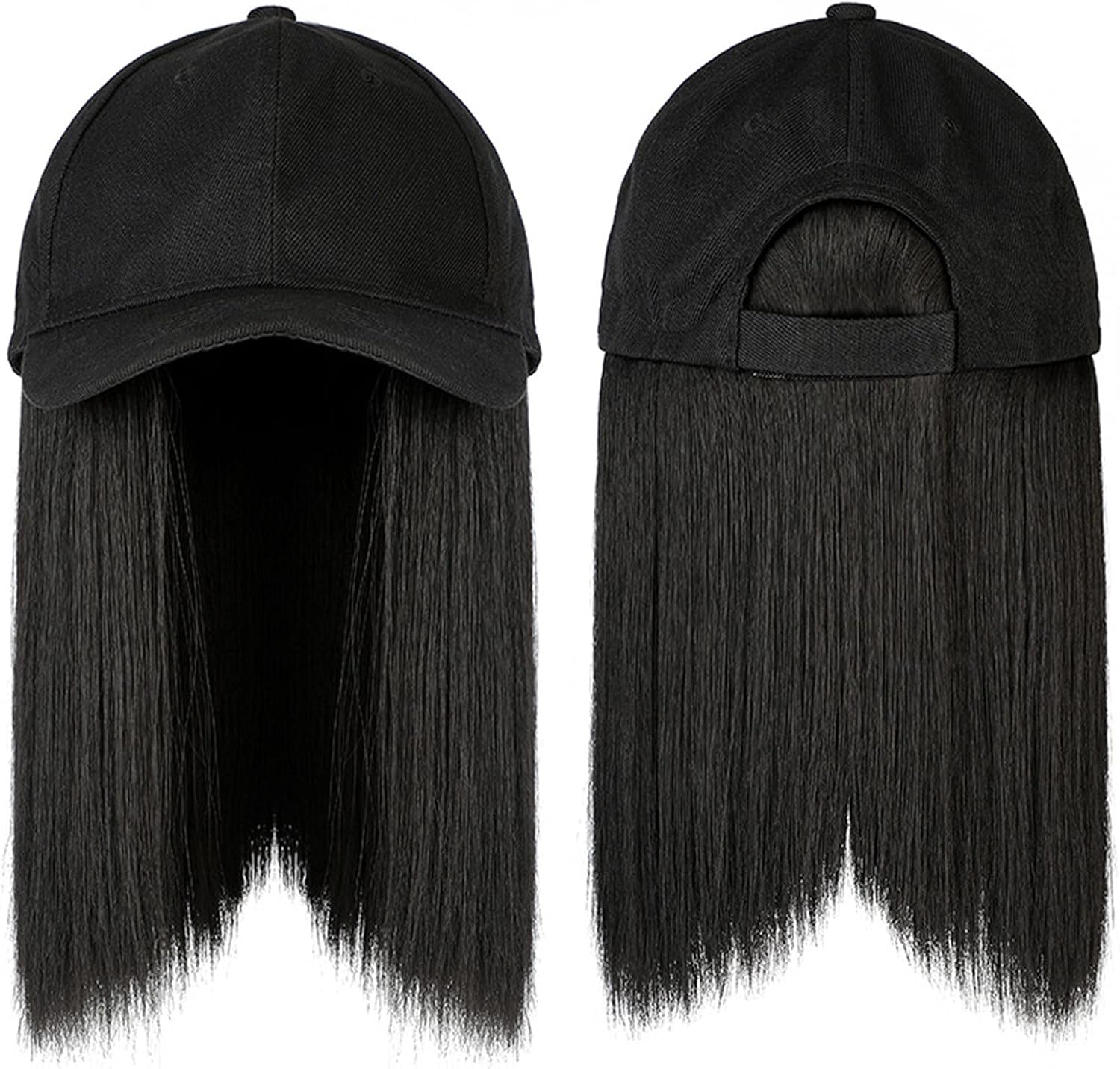 FIN86 Baseball Cap Hair Straight Hair Hairstyle Adjustable Wig Hat ...