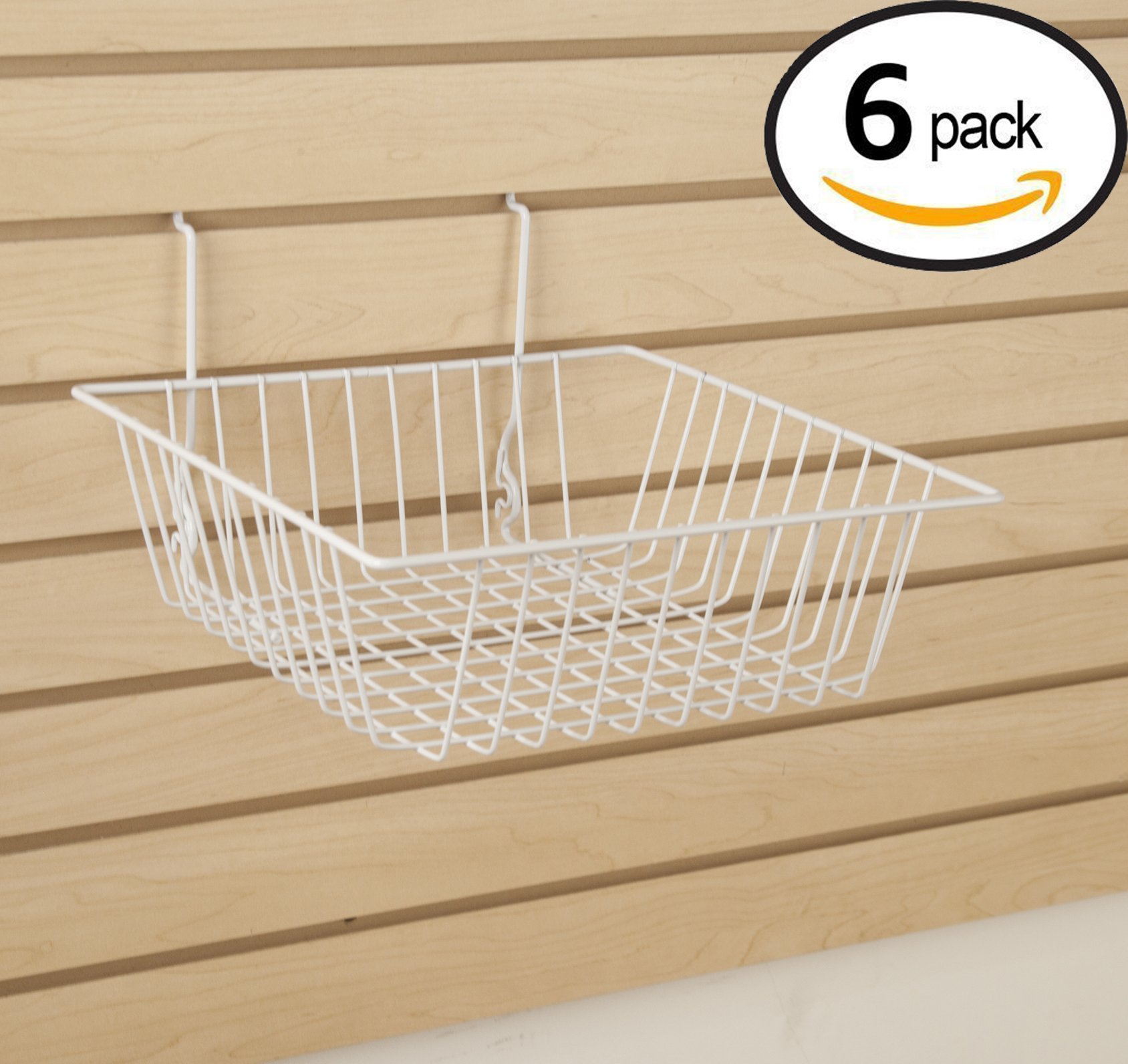 Snapklik.com : Econoco Multi Fit White Small Wire Basket For Slatwall ...