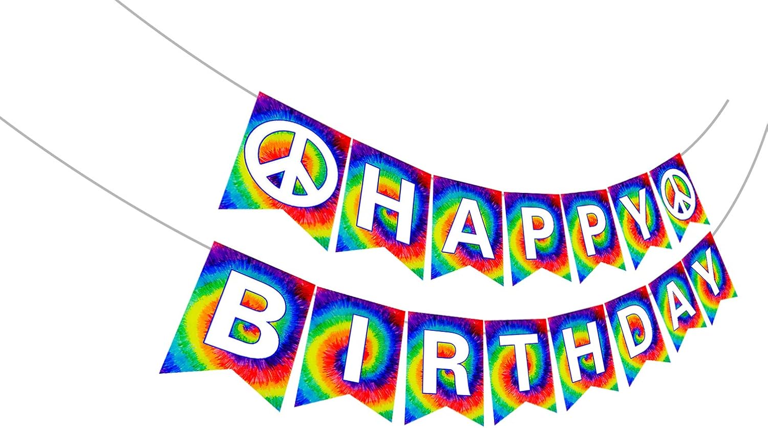 Amazon.com: Tie Dye Happy Birthday Banner, Tie Dye Birthday Banner, Tie ...
