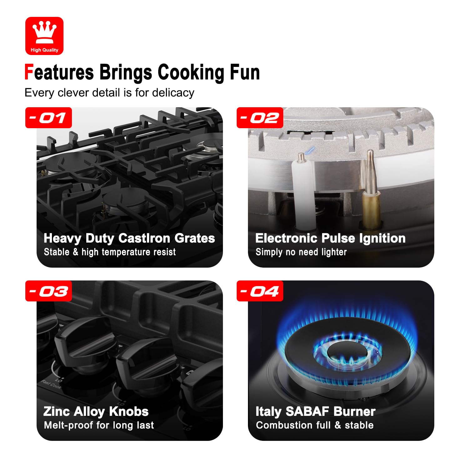 Snapklik.com : GASLAND Gas Cooktop 30 Inch, PRO GH2305EF 5 Burner Gas ...
