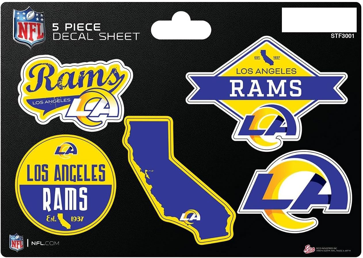 Amazon.com: Los Angeles Rams Vinyl Sticker Sheet 5" x 7" : Sports ...