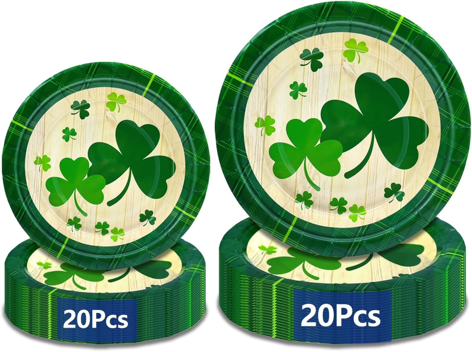 Amazon.com: Hushee 100 Count St. Patrick's Day Oval Green Paper Plates ...