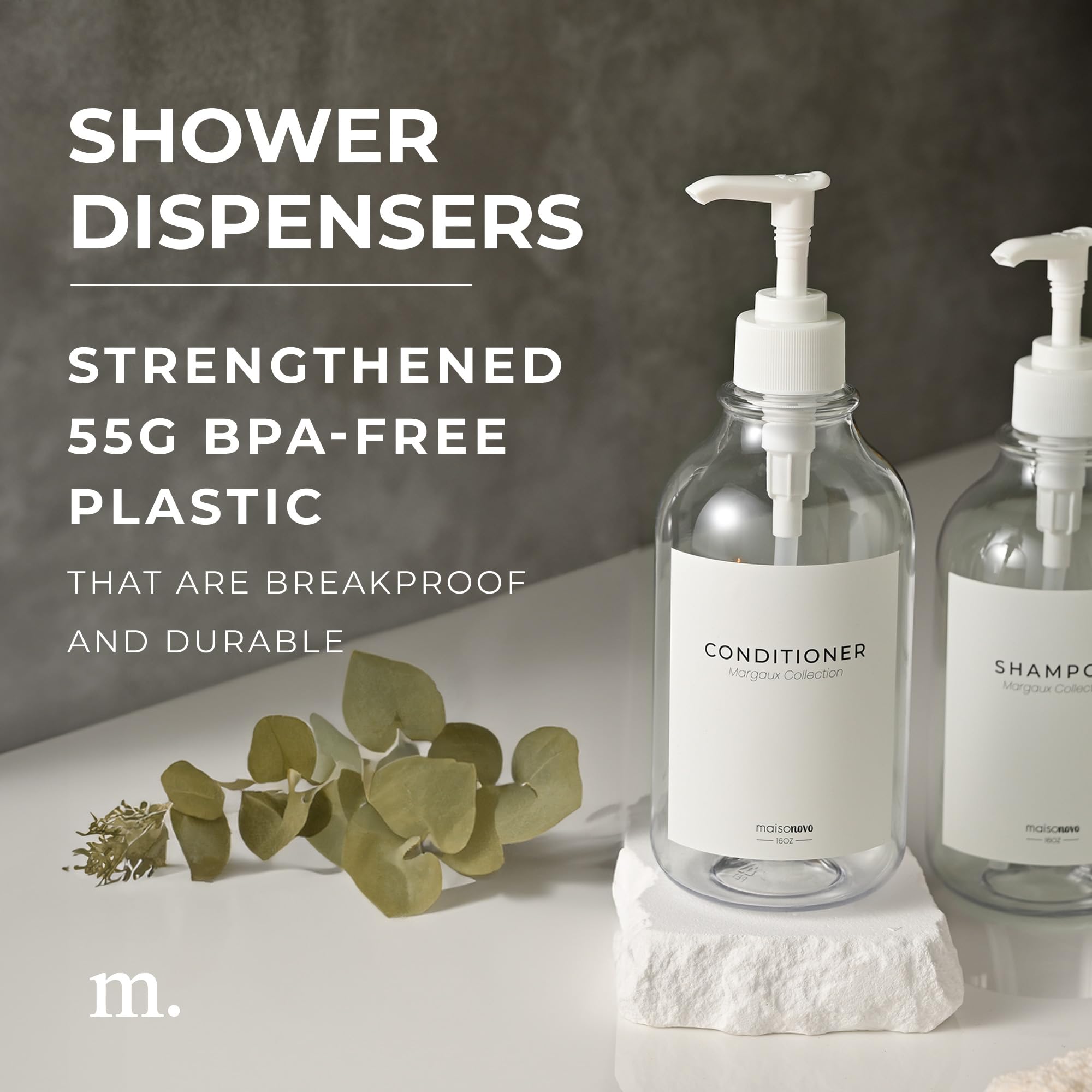 Snapklik.com : Shampoo And Conditioner Bottles Set Of 3 Clear Shower ...