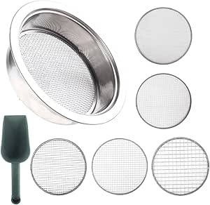 Amazon.com : Garden Sieve Sifting Soil Sifter,5 Sieve Mesh Filter Sizes ...