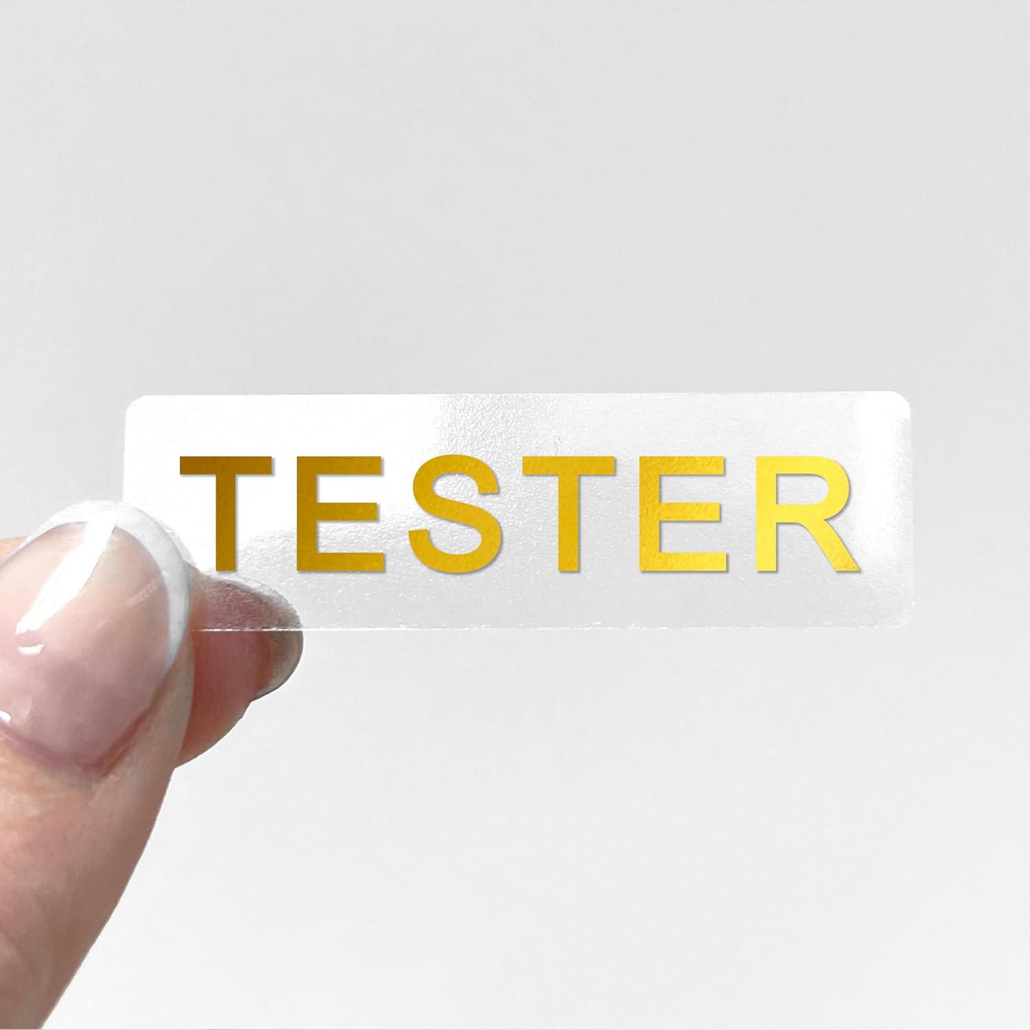 Custom text TESTER clear stickers - BUSINESS53 : Amazon.co.uk ...