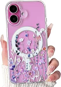 Amazon.com: Lovmooful Magnetic Compatible for iPhone 16 Case Compatible for MagSafe Cute Clear ...