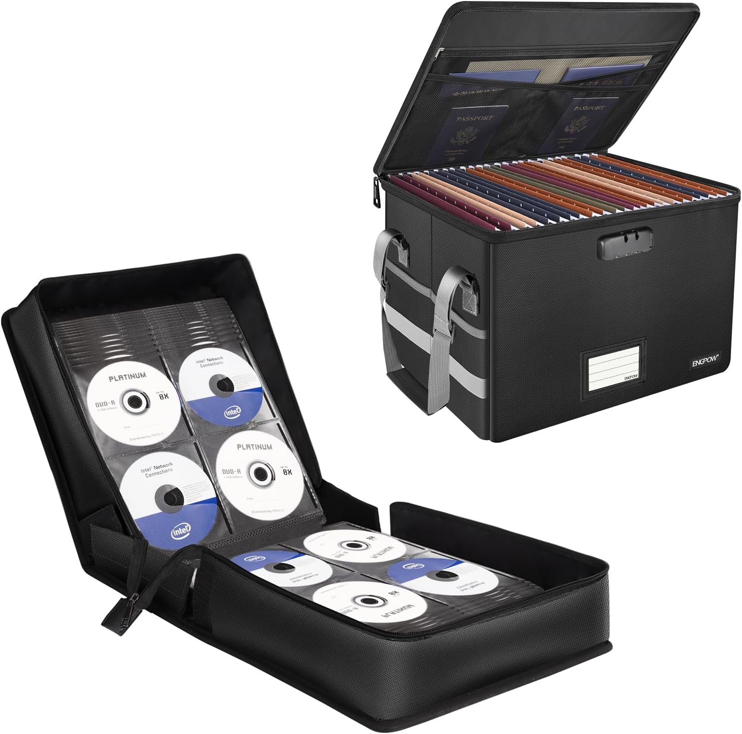 Amazon.com: ENGPOW Fireproof File Box with Lock+Fireproof CD Case ...