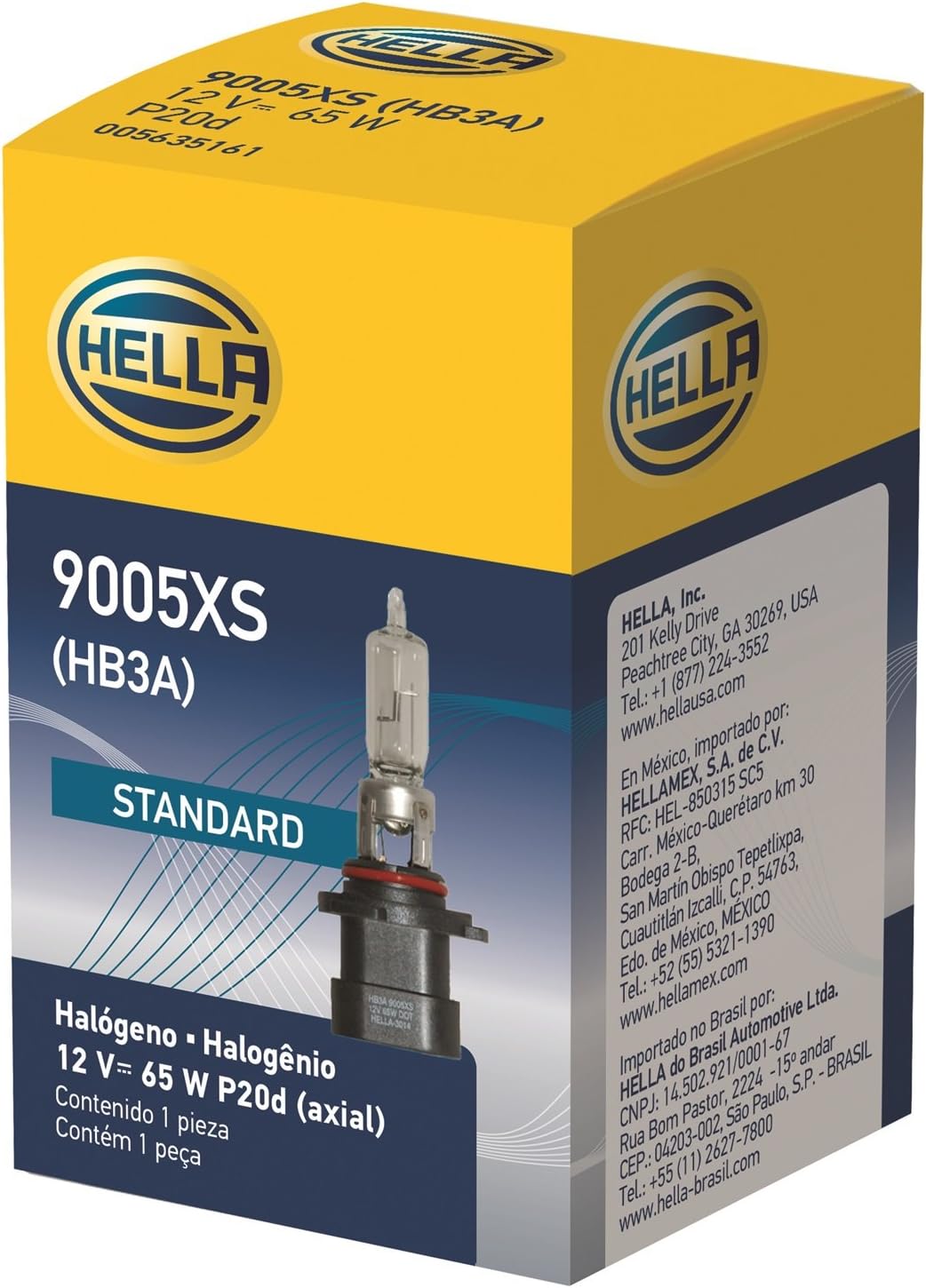 Amazon.com: HELLA 9005XS Standard Halogen Bulb, 12 V, 65W : Everything Else