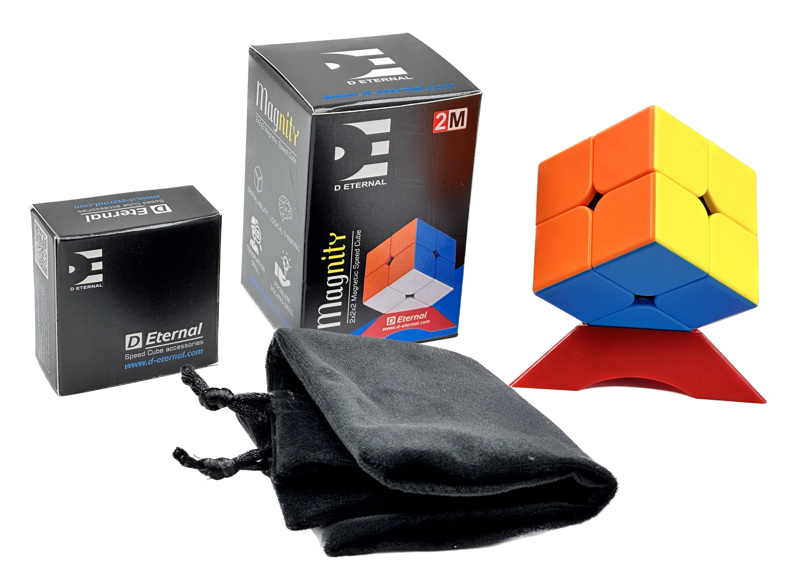D ETERNAL Magnity 2M Cube 2x2 (Magnetic) Stickerless Magic Speed Cube ...