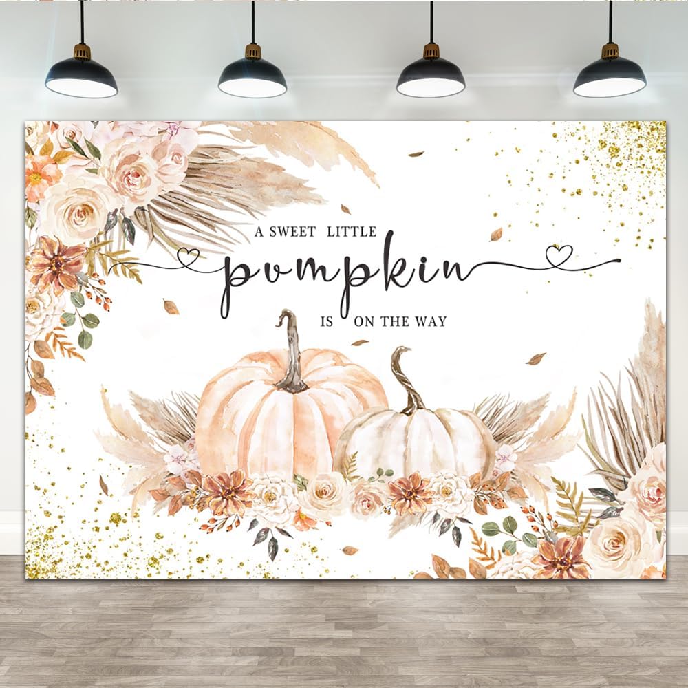 Amazon.com : Lofais 7x5ft Boho Pumpkin Backdrop A Sweet Little Pumpkin ...