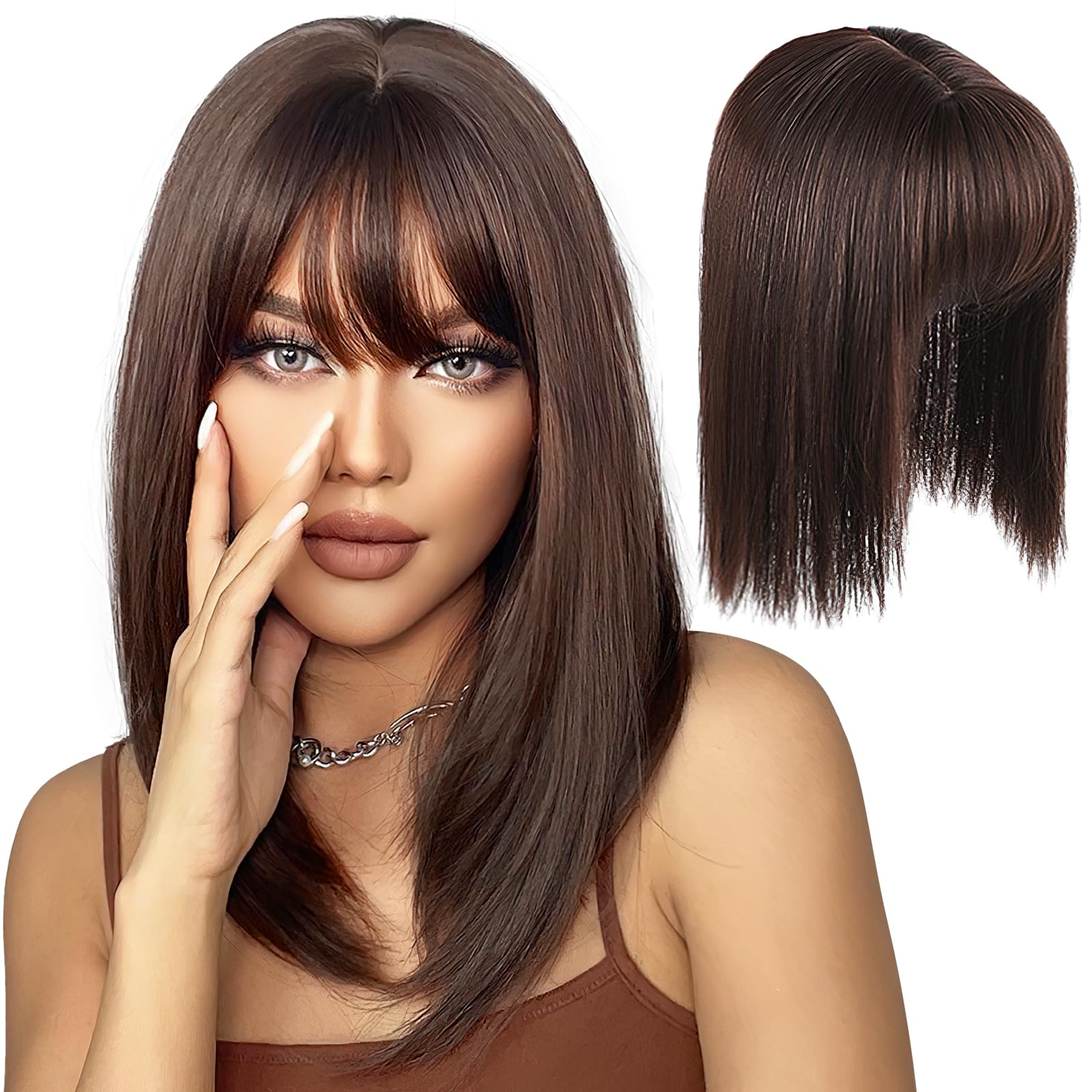 Hair Toppers for Thinning Hair Bangs Hair Clip in Extensions,Top Hair ...