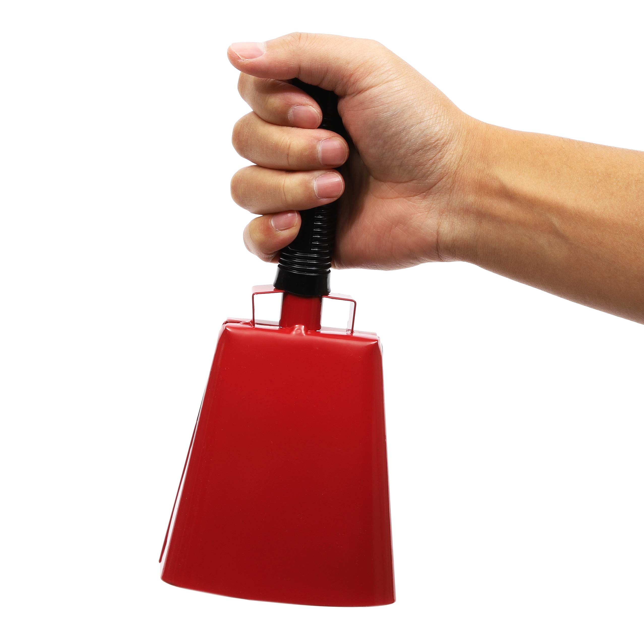 Cowbells with Handles, Red Noise Makers Set (9.5 Inches, 2-Pack)