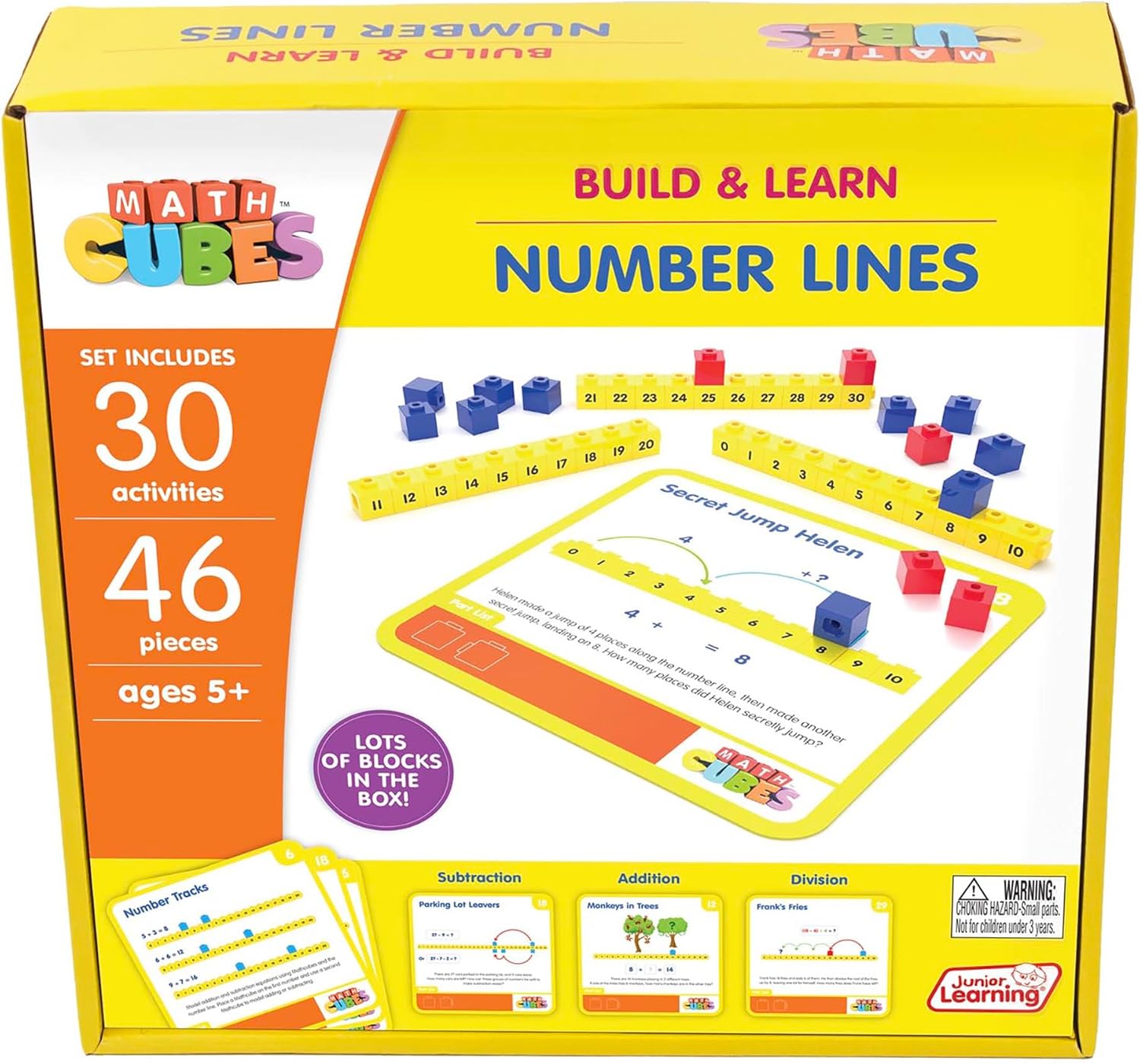 Amazon.com: Junior Learning: Mathcubes - Number Lines - 30 Activity Set ...