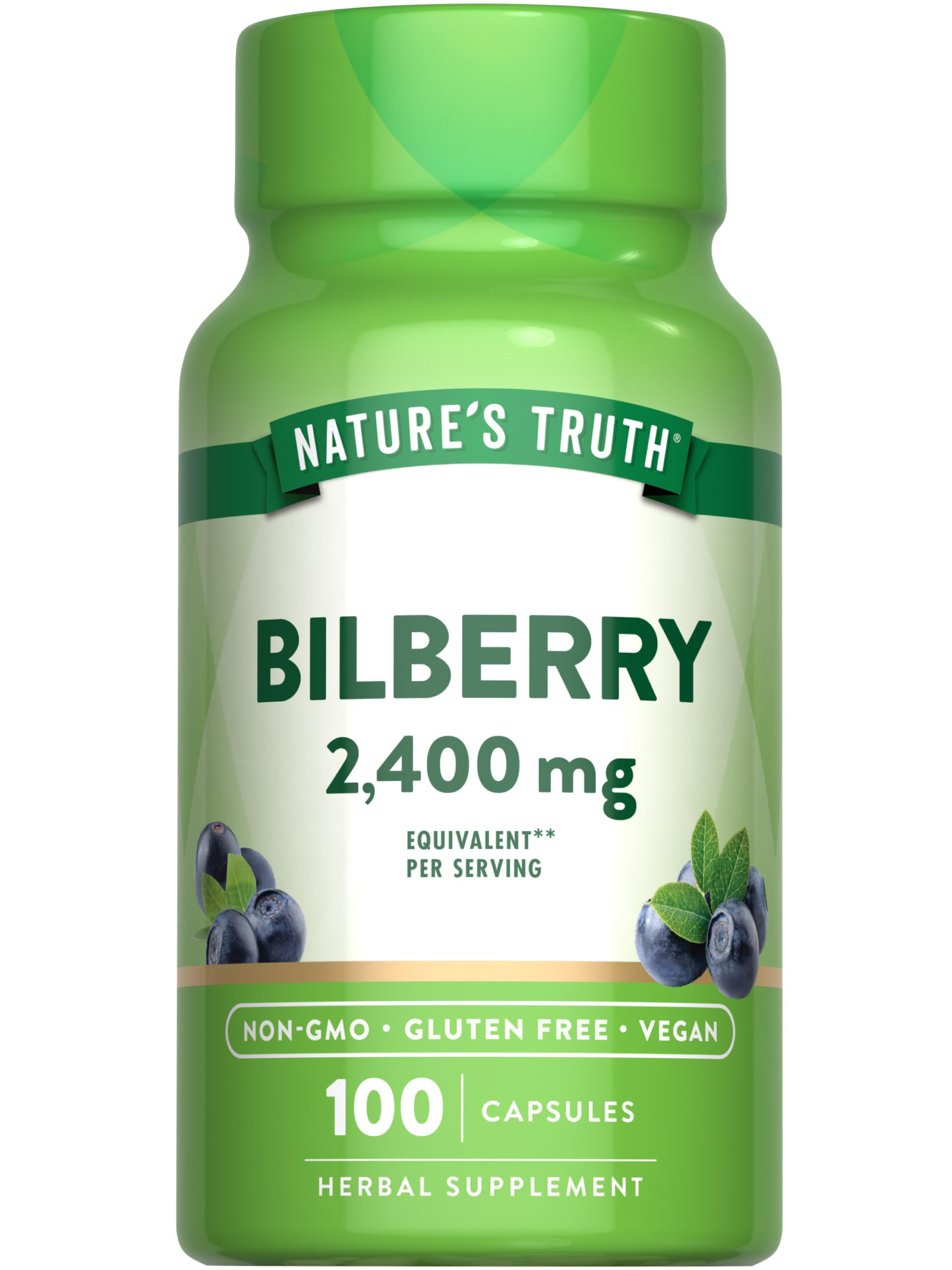 Amazon.com: Nature's Truth Bilberry Extract Capsules | 2400mg | 100 ...