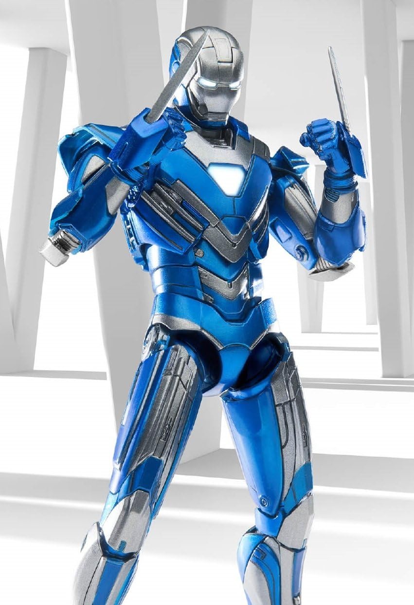 Iron Man 3 Mark 30 Blue Steel Die-Cast Metal Action Figure : Amazon.com ...