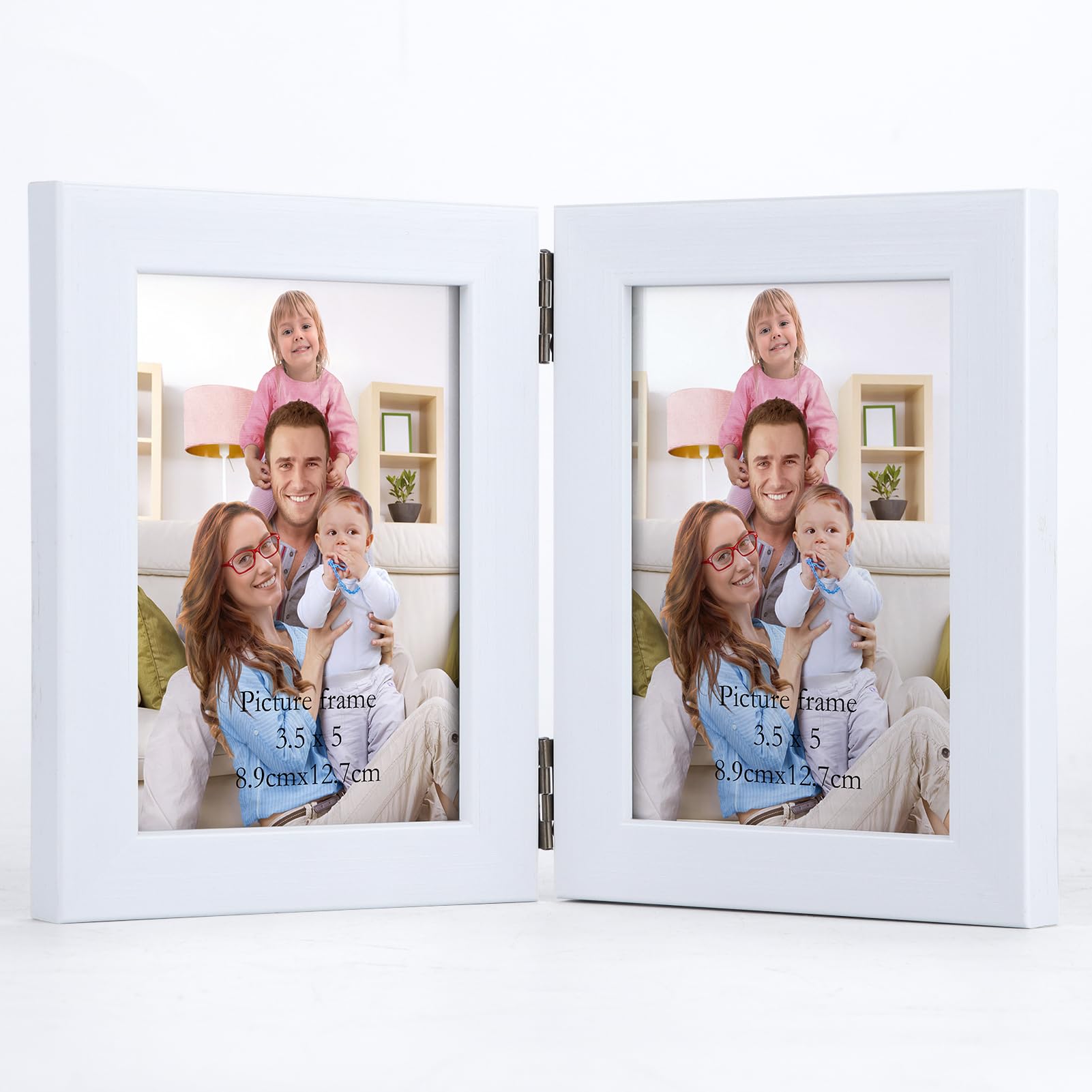 Amazon.com - Giftgarden 3.5x5 Double Picture Frame White with Clear Glass Display 3.5 by 5 Photo ...