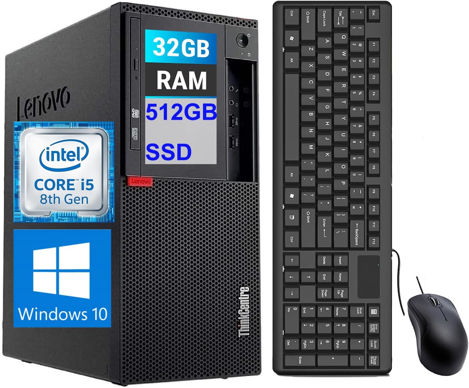 Amazon.com: Lenovo ThinkCentre M920T Mini Tower Desktop Computer, Intel ...