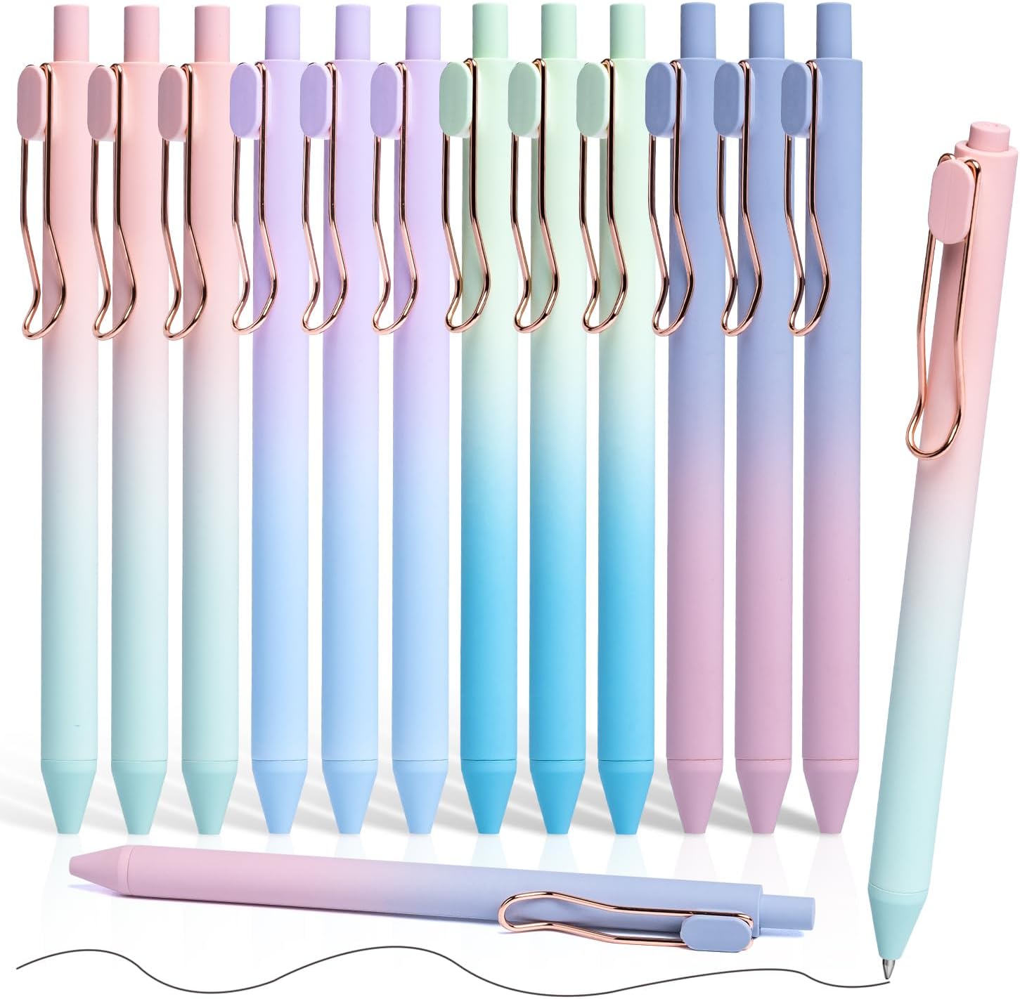 Black Gel Pens, Retractable Cute Gel Pens, Fine Point Pens with ...