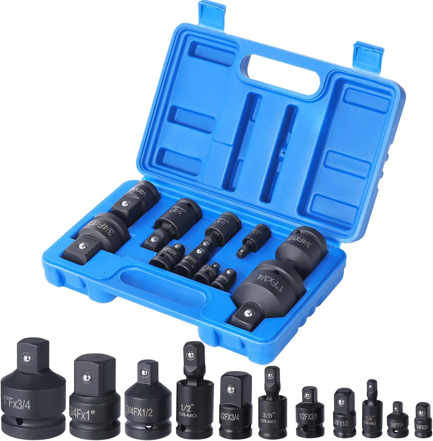 eROOSY 11 PCS Impact Socket Adapter and Reducer Set, 1/4" 3/8" 1/2" 3/4 ...