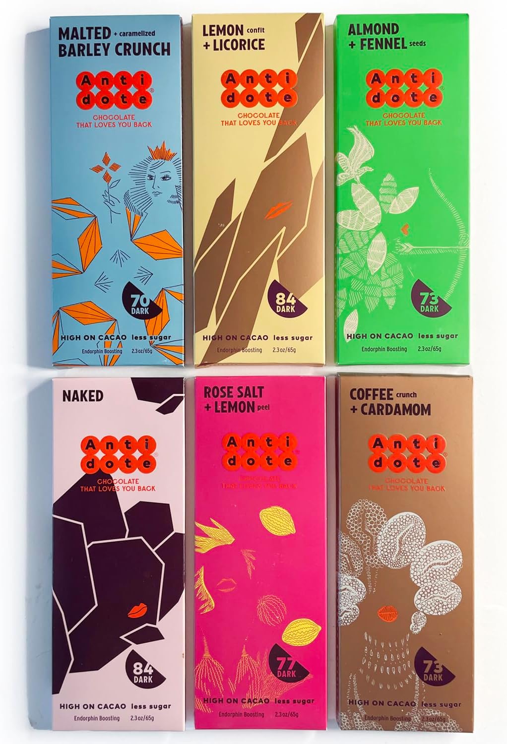 Amazon.com : ANTIDOTE Flavored Dark Chocolate 6-Pack – Rich in Cacao ...
