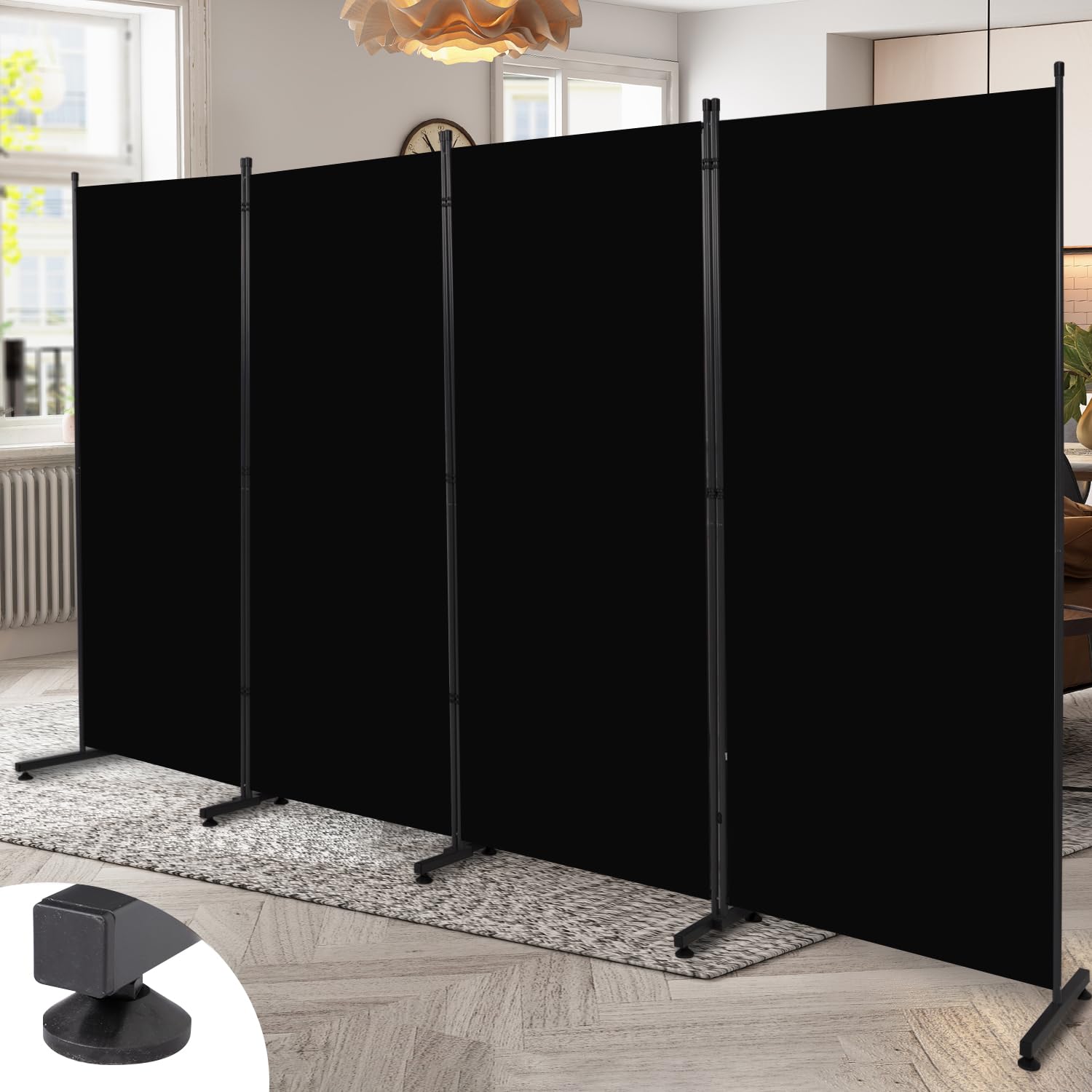 Room Divider 6FT 2 Panel Privacy Screen, 204'' Wide Fabric Indoor Room ...