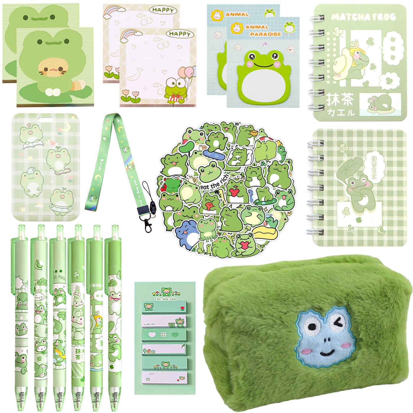 400Pcs Cute Frog Stationery Set, Kawaii School Office Supplies Includes ...