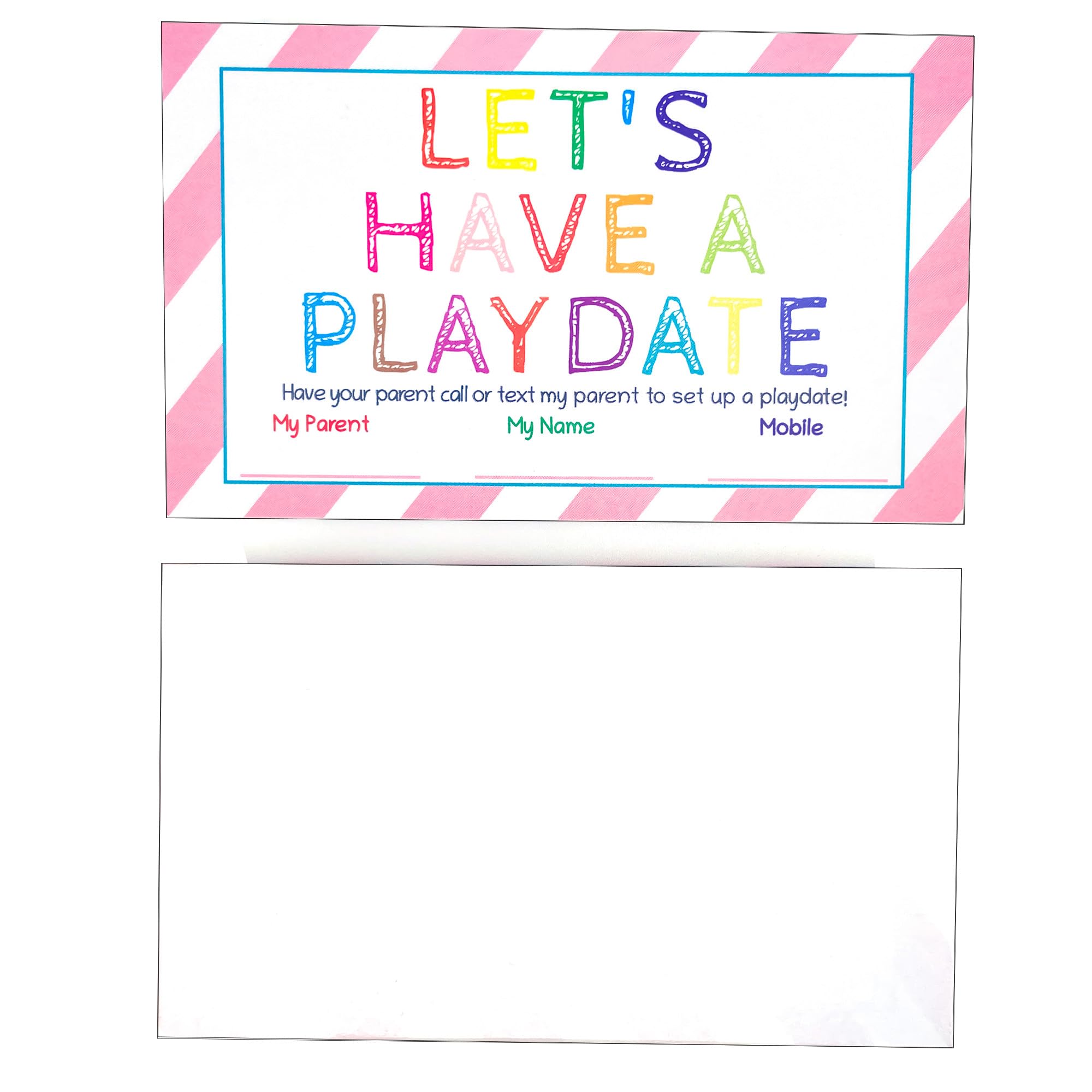 Play Date Cards Template Playdate Cards For Kids | Printable Editable
