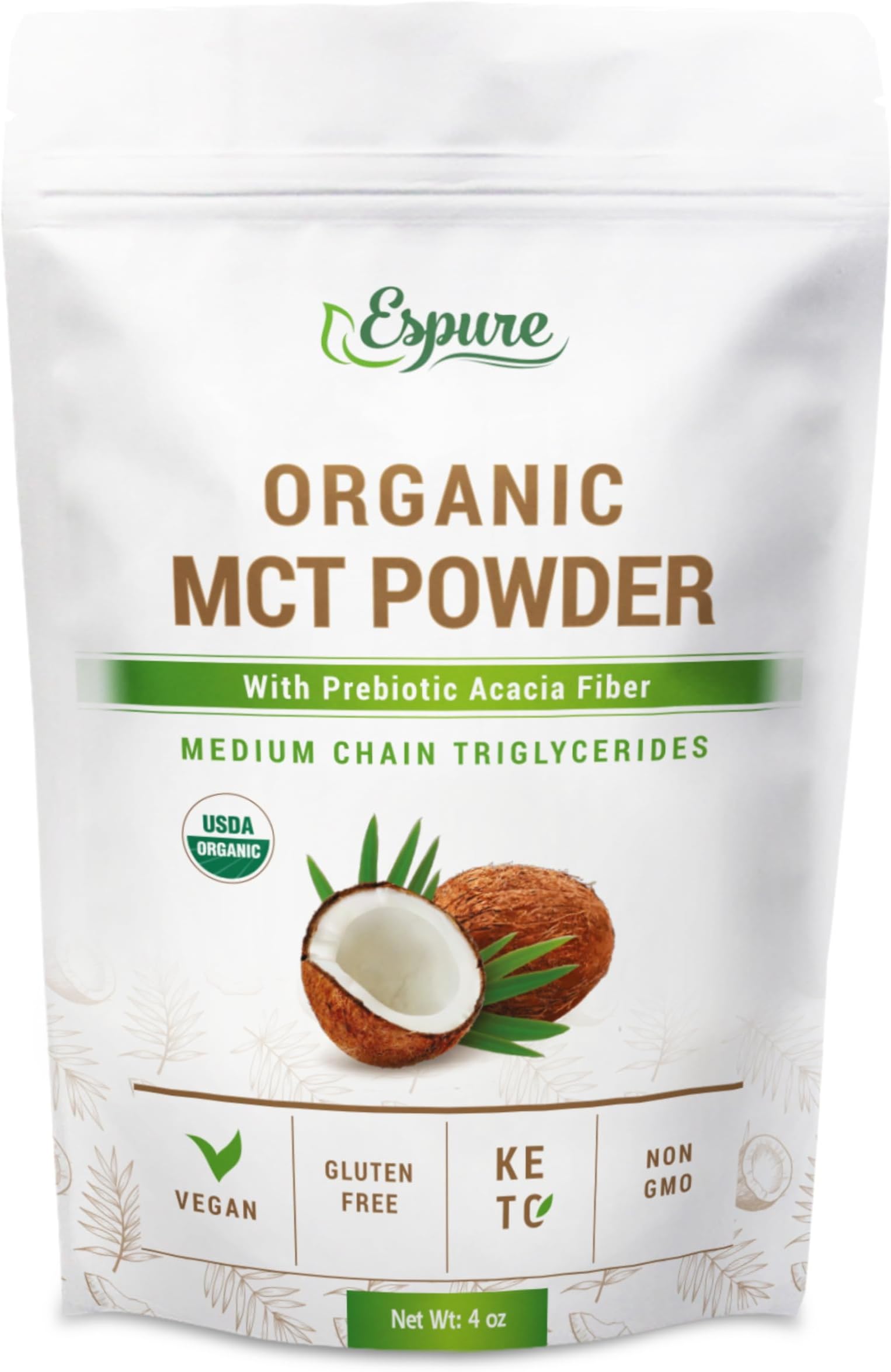 Amazon.com: Espure Organic MCT Powder - USDA Certiifed Organic; with ...