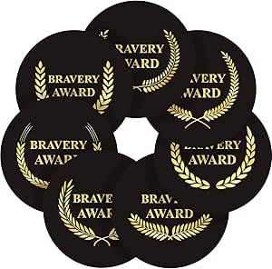 Bravery Award Reward Sticker Labels Children Parent Teacher Kid Party ...