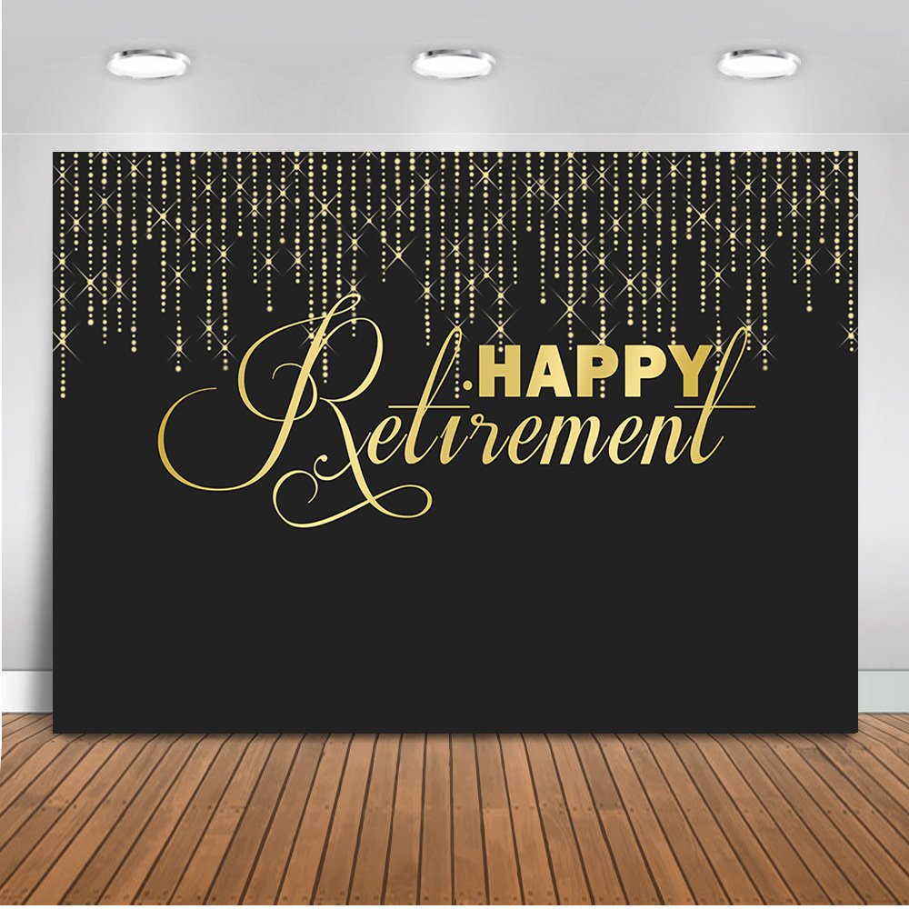 Happy Retirement Backdrop Glitter Lights Congrats Retirement ...