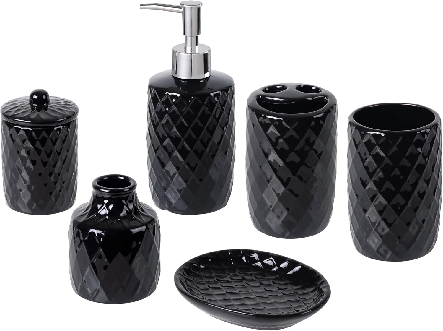 Amazon.com: MAOCHI 6 Bathroom Accessories Set （6 PCS）, Toothbrush ...