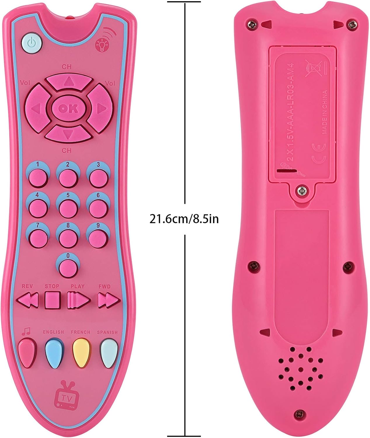 Boburyl Kids TV Remote Control Toy Early Educational Electric Plastic ...