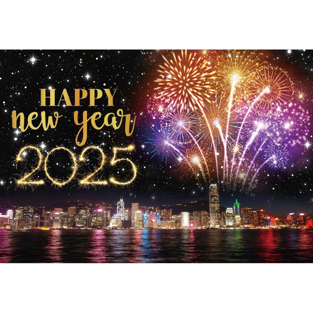 Amazon.com : OFILA Happy New Year Backdrop 10x6.5ft Colorful Firework ...