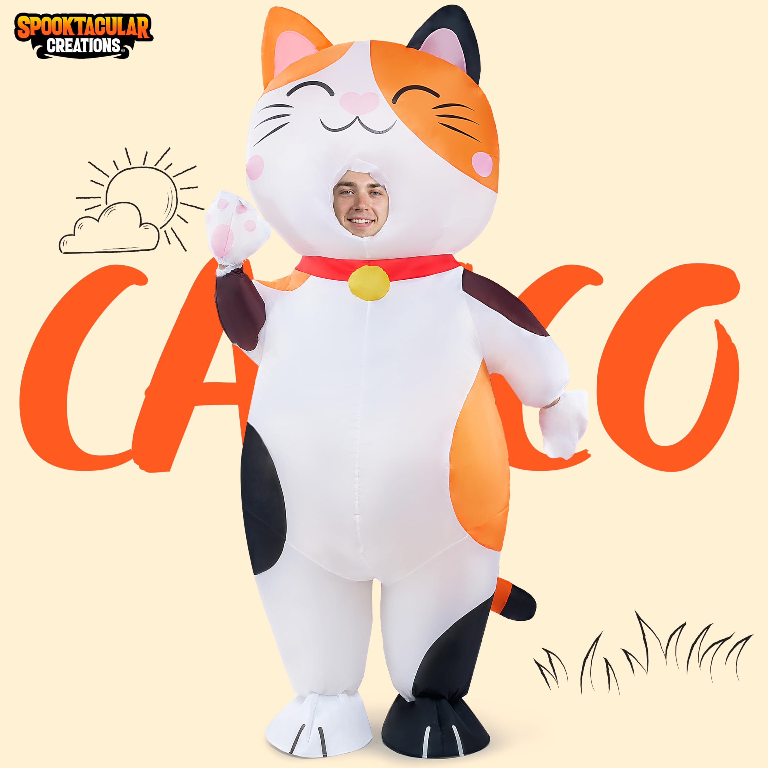 Spooktacular Creations Adult Inflatable Costume Full Body Calico Air ...