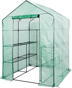 NEO TOOLS Greenhouse 143 x 143 x 195 cm, PVC Film, Foldable, Powder ...