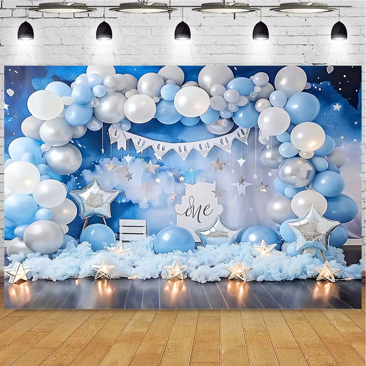 Amazon.com : Happy 1st Birthday Banner Backdrop First Birthday Party ...