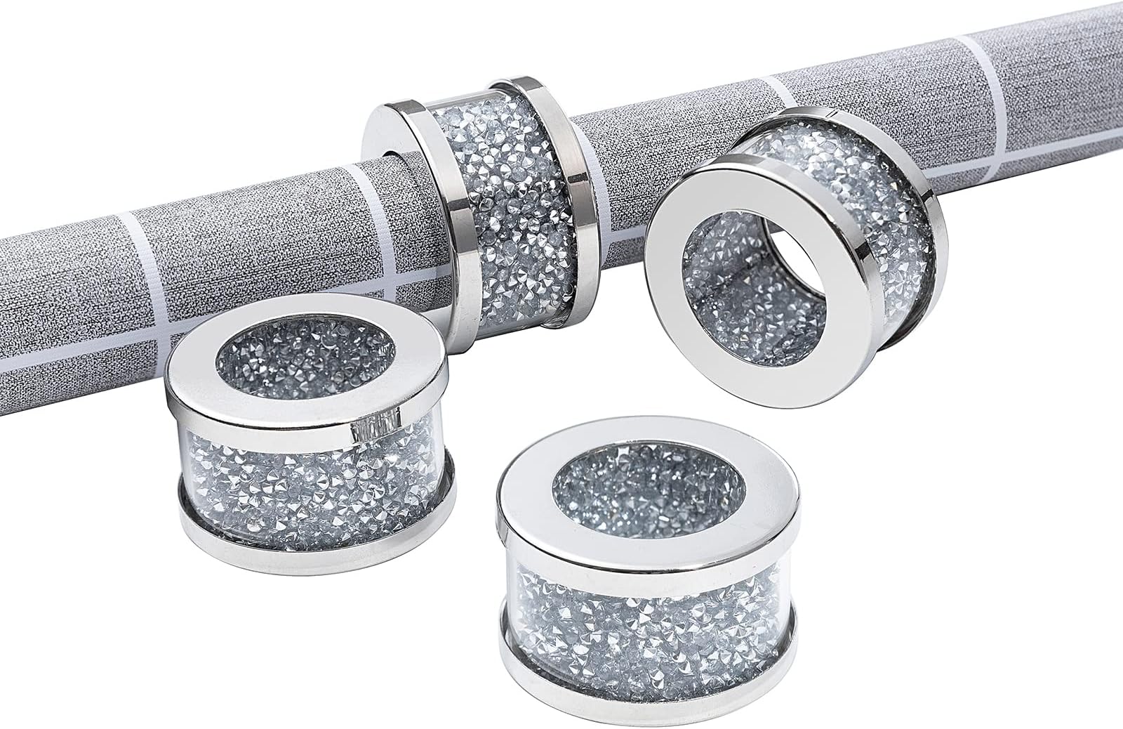 Amazon.com: Silver Diamond Glass Napkin Holder Stainless Steel Framed ...