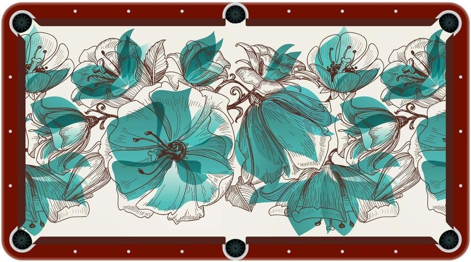 Amazon.com : Turquoise Floral Billiard Cloth Pool Table Felt : Sports ...
