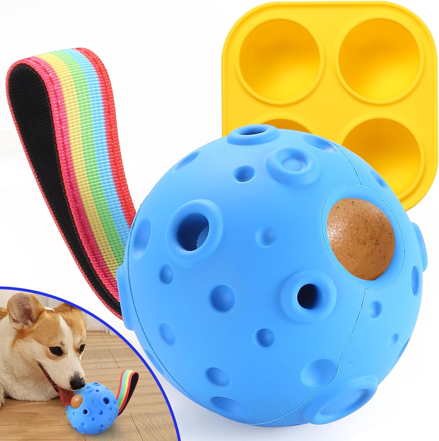 Pet Supplies : Yikko Treat Dispensing Dog Ball Toy, Durable Fillable ...