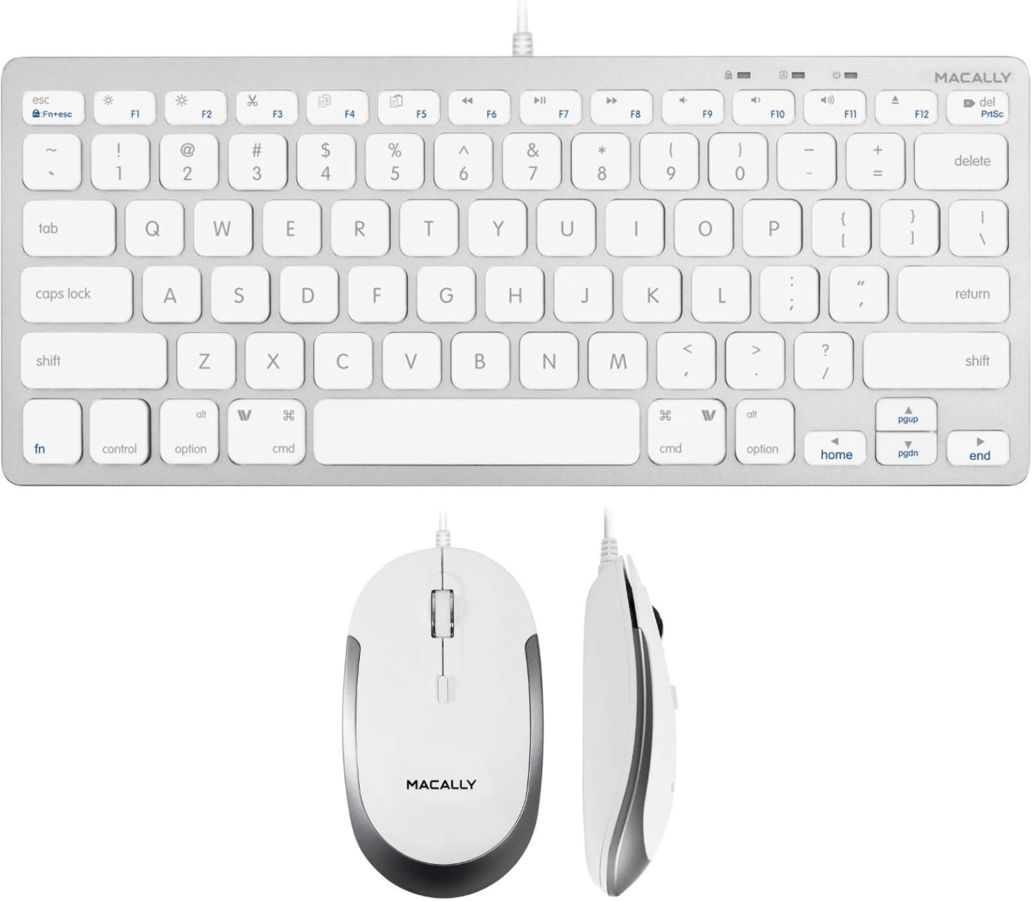 Amazon.com: Macally USB C Mini Keyboard and a USB C Wired Mouse ...