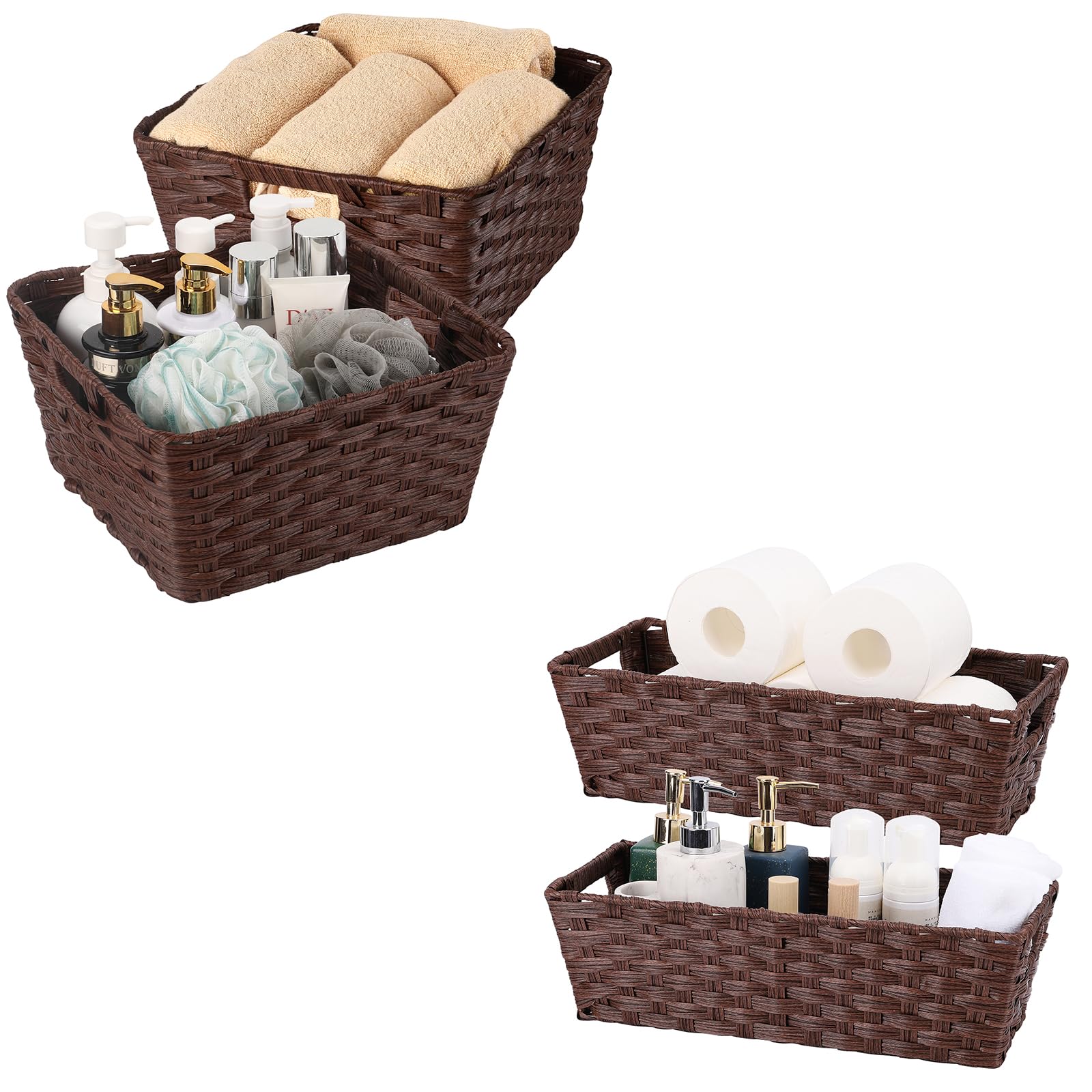 Amazon.com: Onlytak Bundle of 2-Pack Toilet Tank Baskets & 2-Pack ...