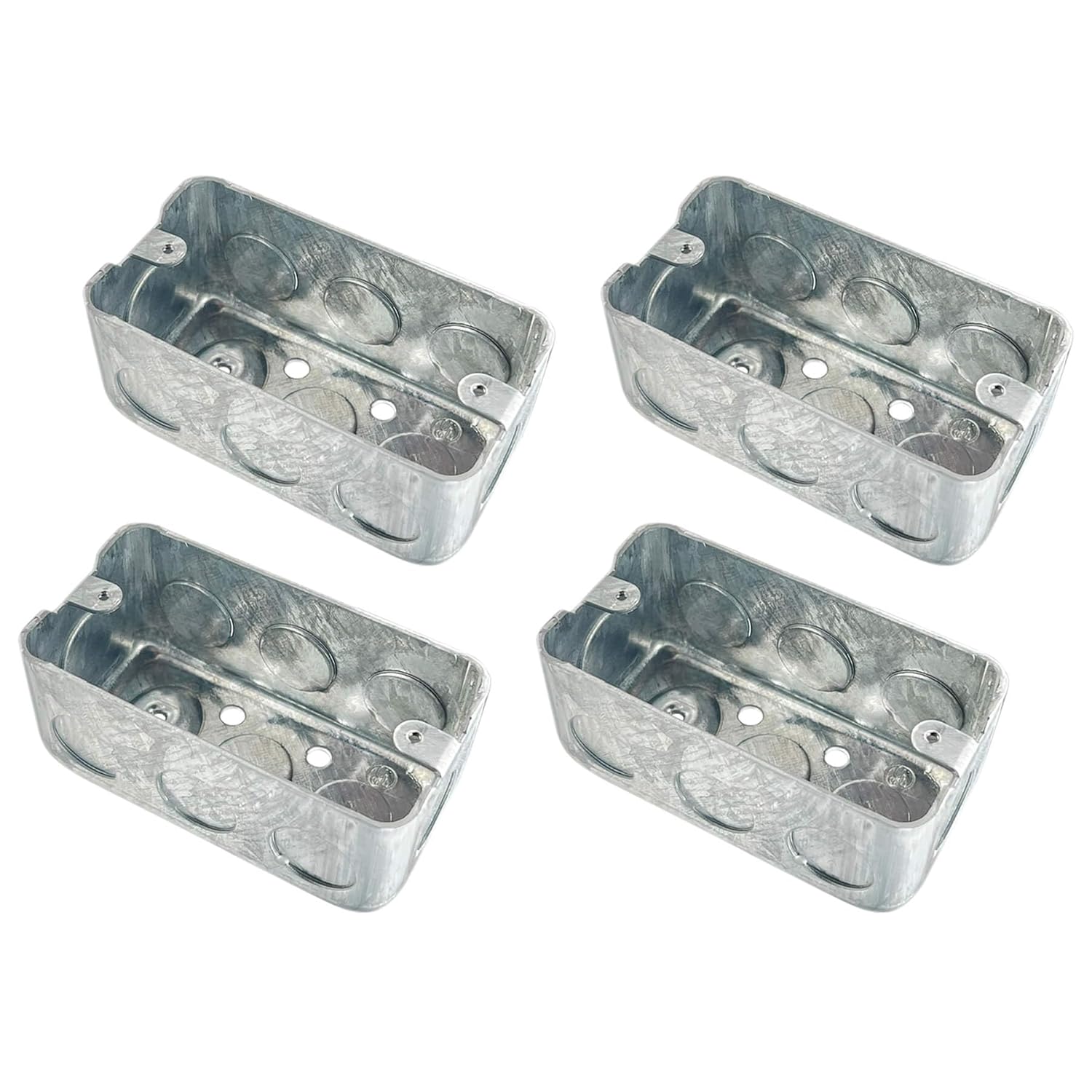 Qlvily 4 Packs 4x2 Inch Metal Electrical Box, Single Gang Electrical ...