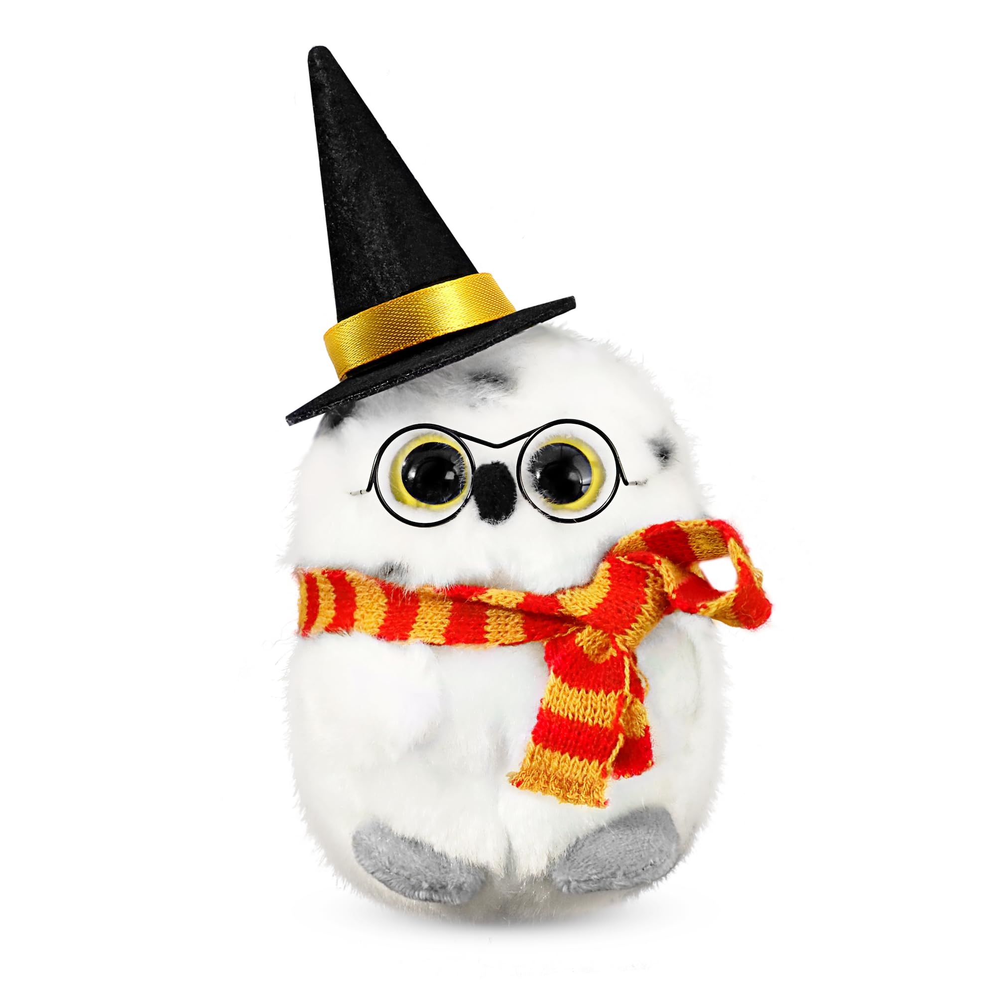 Amazon.com: Wizard Owl Plush Toy with Glasses, Scarf, and Hat – Cute ...