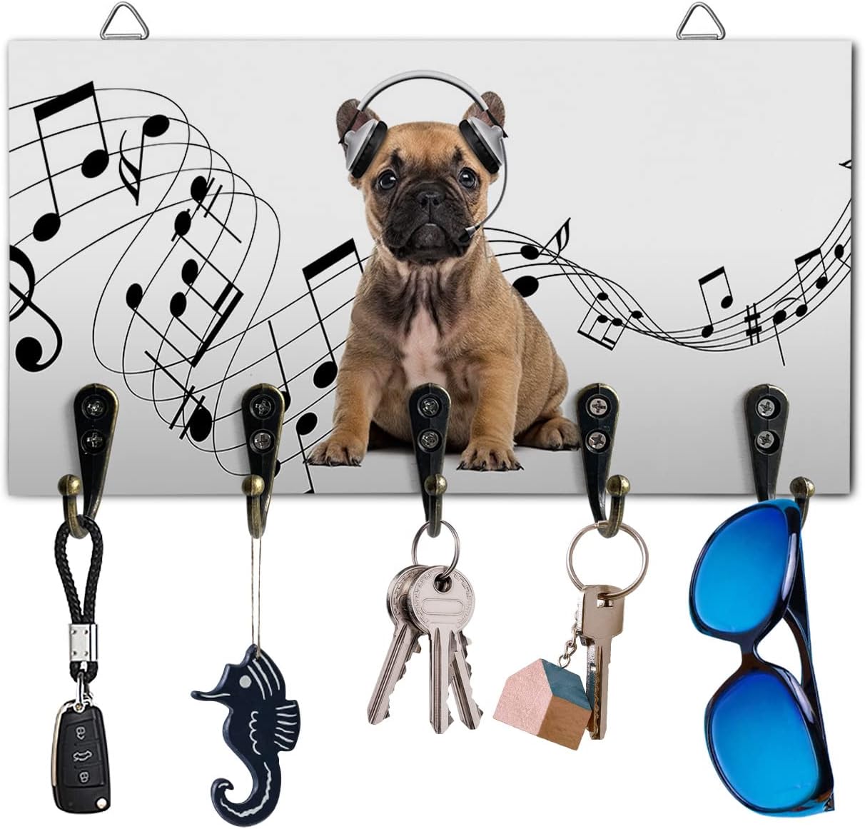 Amazon.com: Key Holder for Wall Funny Animals Bulldog Wall Mounted Key ...