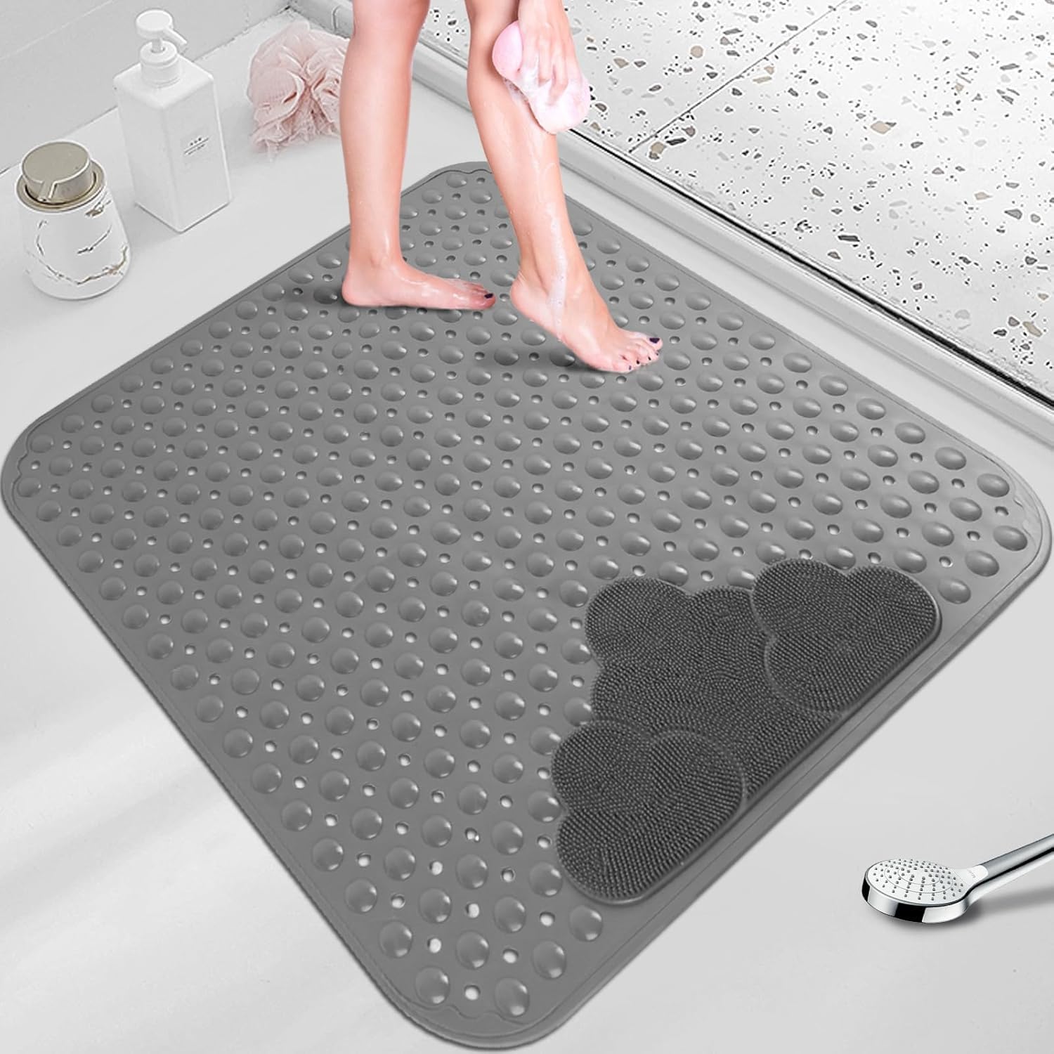 Duschmatte rutschfest 80x80cm,Antirutschmatte Dusche mit Saugnäpfe und ...